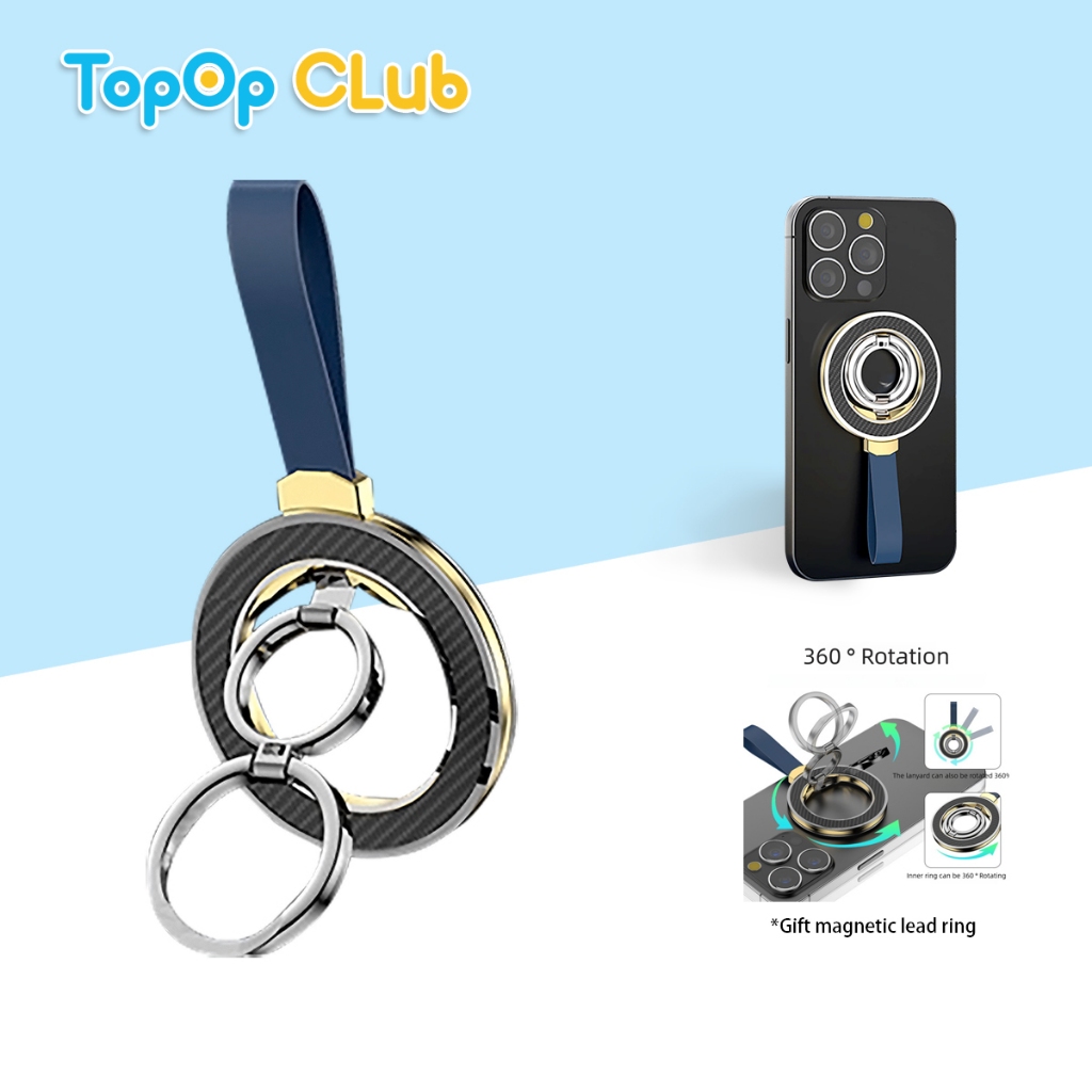 TOPOP CLUB Magnetic Phone Ring Holder 360° Alloy MagSafe Adjustable ...