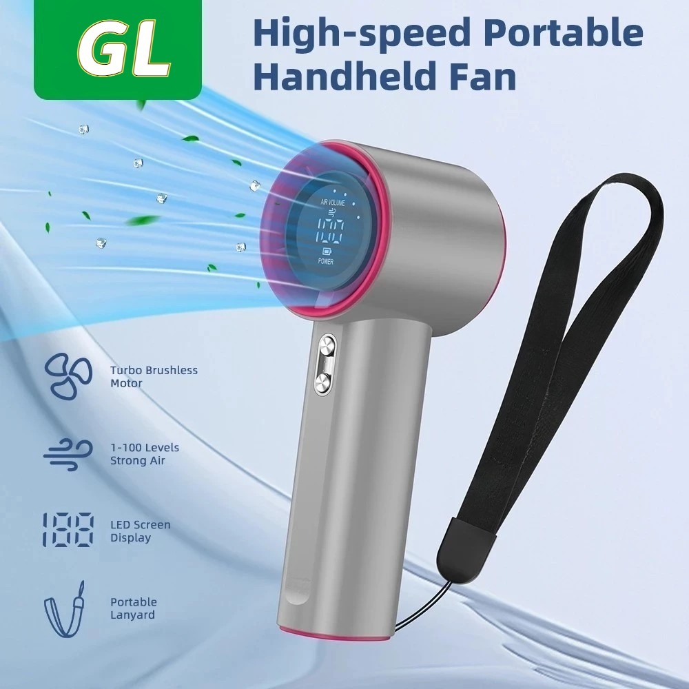 High Speed Turbo Fan 4000 mAh Mini Fan Rechargeable Handheld Portable ...
