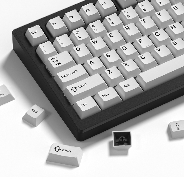 Pure White PBT Double Shot 138 Keys Cherry Profile Custom Keycaps for ...