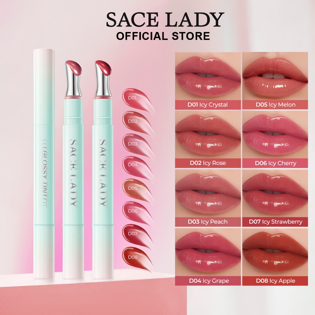 SACE LADY Icy Glossy Tint Cold Matte Moisturizing Juicy Lipstick Watery ...