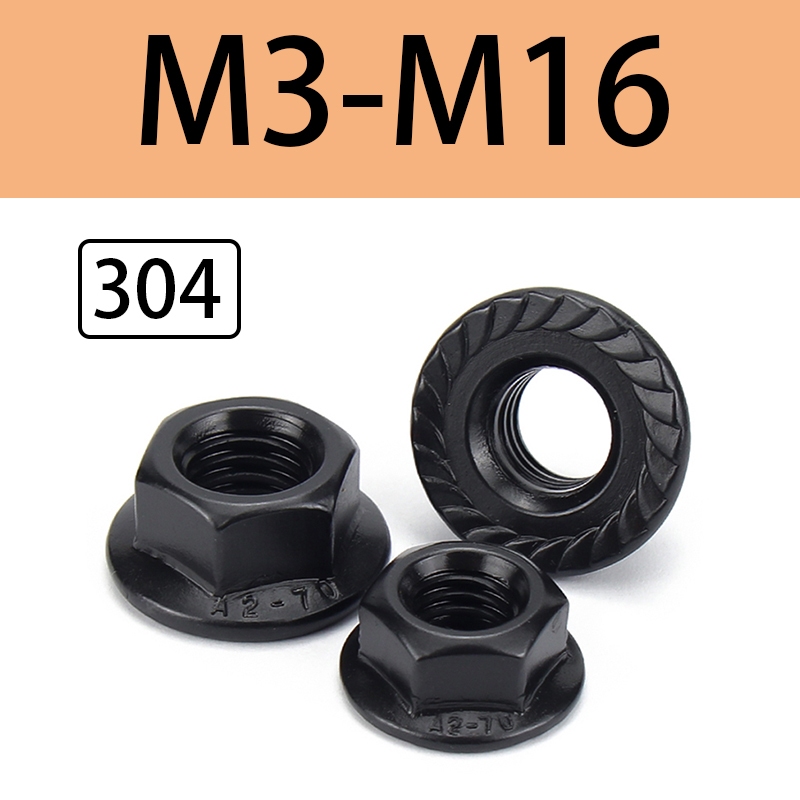 flange nut black Flange Nut Stainless (304) stainles nut 14mm high ...