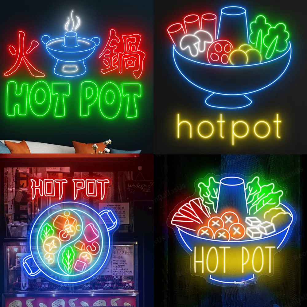 Hot Pot Neon Sign Hot Pot LED Light Hot Pot Restaurant Decors Hot Pot ...