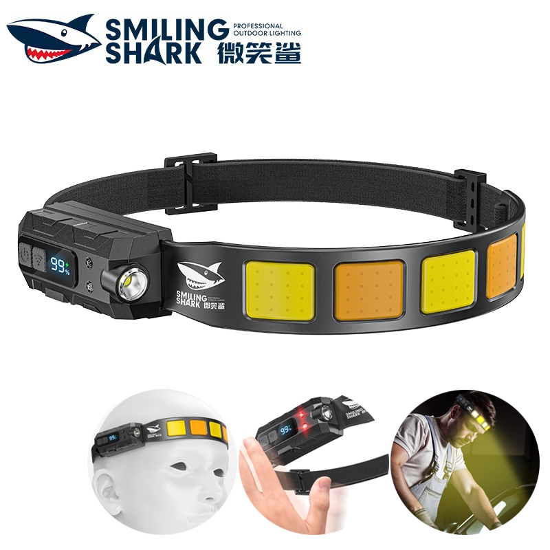 SmilingShark TD0223 Sensor Headlight Super Bright LED+COB Mini Head ...