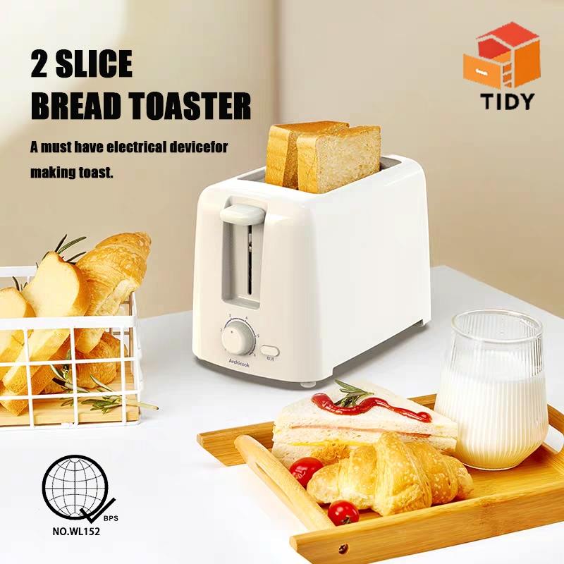 TIDY 6-Gear Stainless Steel Electric Bread Toaster 2 Slice Bread ...