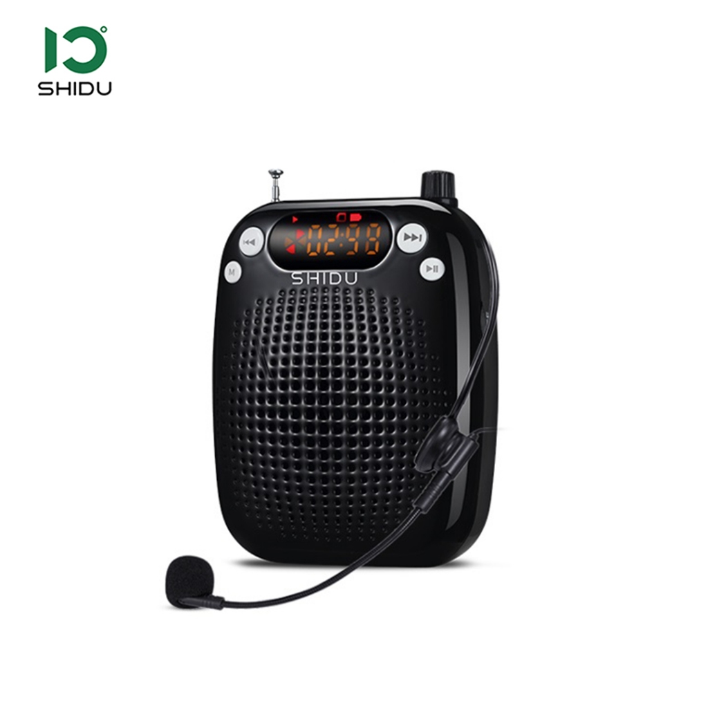SHIDU Mini Portable Voice Amplifier with Wired Microphone Loudspeaker ...