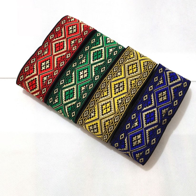 2.6IN Lace Ethnic trimmings / lei ribbon 7M/ 2 inches width/Woven ...