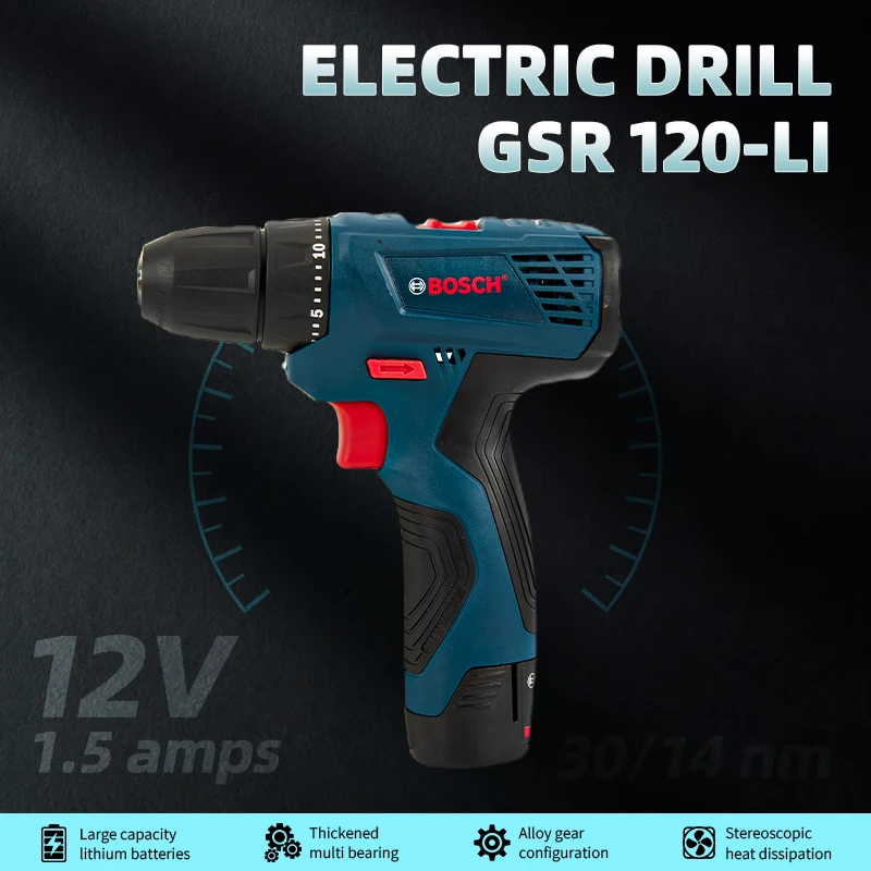 BOSCH GSR120 Cordless Electric Drill Driver Electric screwdriver 12V ...