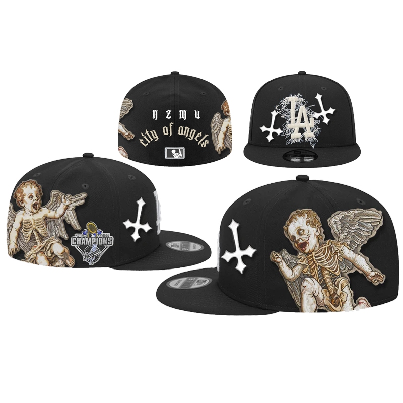 new MLB Los Angeles Dodgers City of Angels Fitted Hat Skeleton Angel ...
