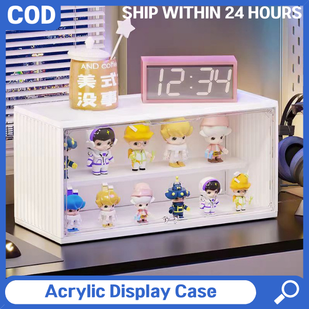 Popmart storage acrylic display box, Transparent Organizer Stackable ...