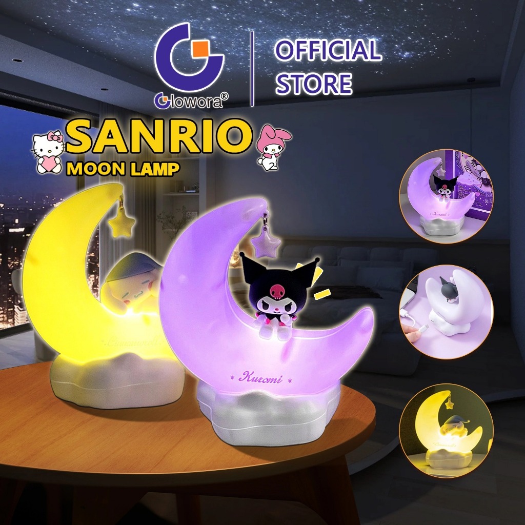 Glowora LED Sanrio Lamp Night Light Kuromi Cinnamoroll Rechargeable 3 ...