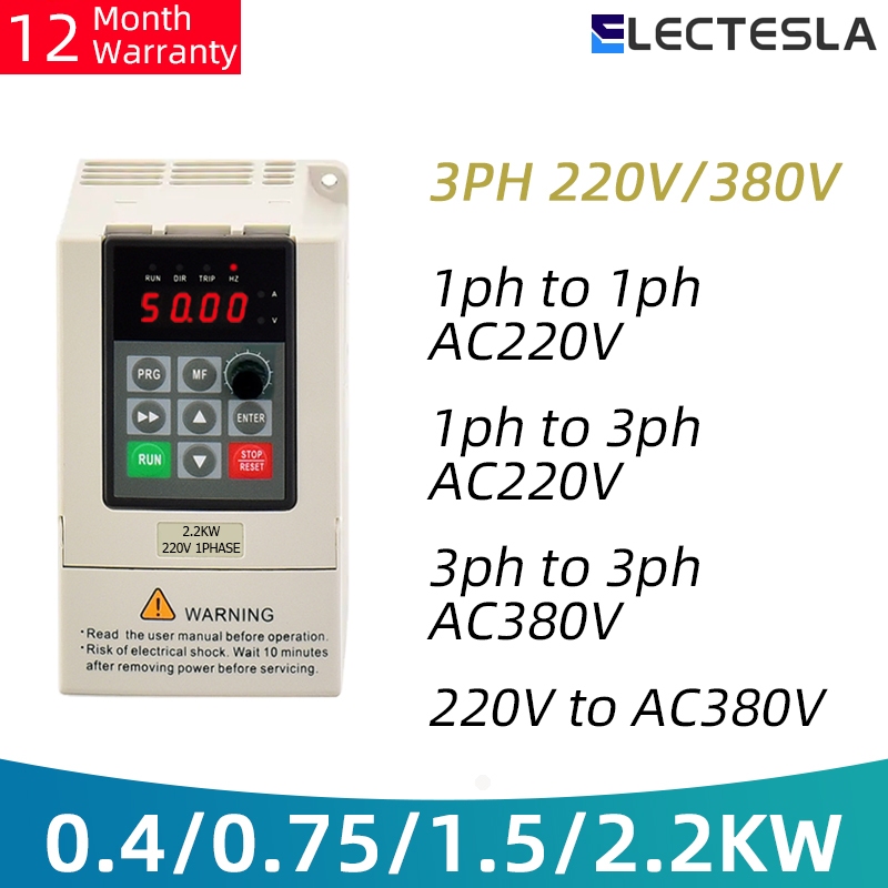 VFD 380V 0.75KW 1.5KW 2.2KW Three-phase Motor Speed Controller With ...