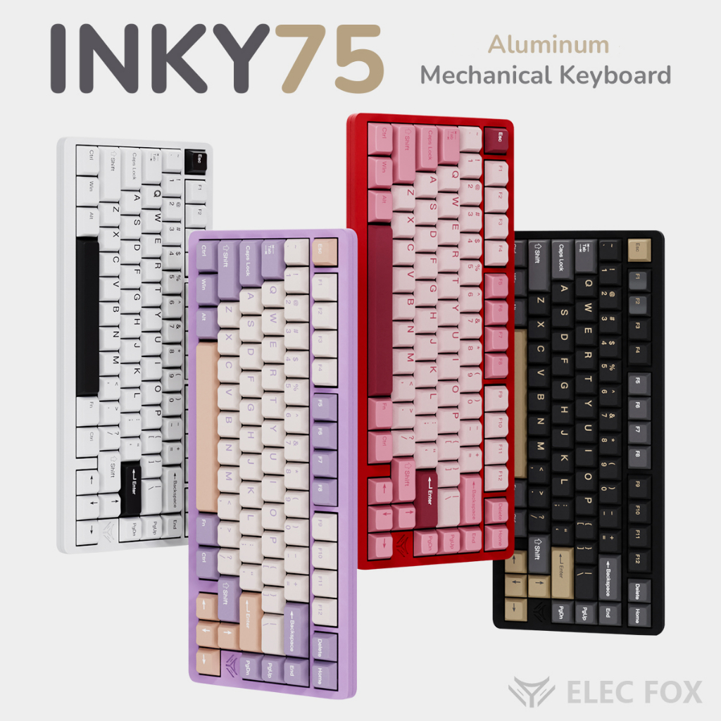 ElecFox INKY 75 Aluminum Full Build Mechanical Keyboard 75% Layout ...