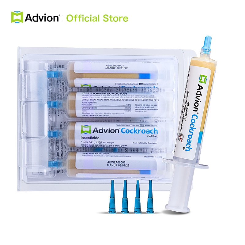 Advion Cockroach Gel Bait, 4 Tubes x 30-Grams, 1 Plunger and 4 Tips ...