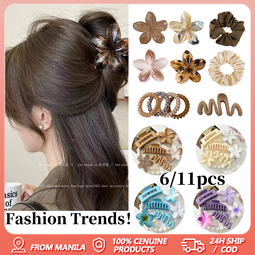 6/11pcs Hot Sales Hair Accessories Set for Women Colourful Series Hair ...