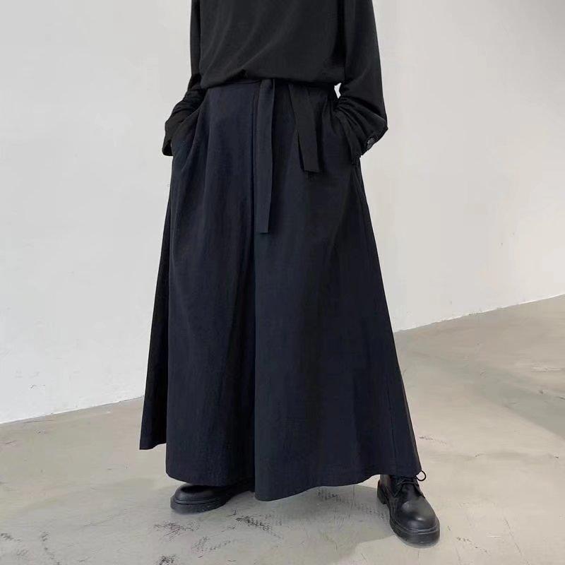 Men Hakama Harajuku Kimono Samurai Pants Men Casual Wide Pants Men Chinese Style Hanfu Tang ...