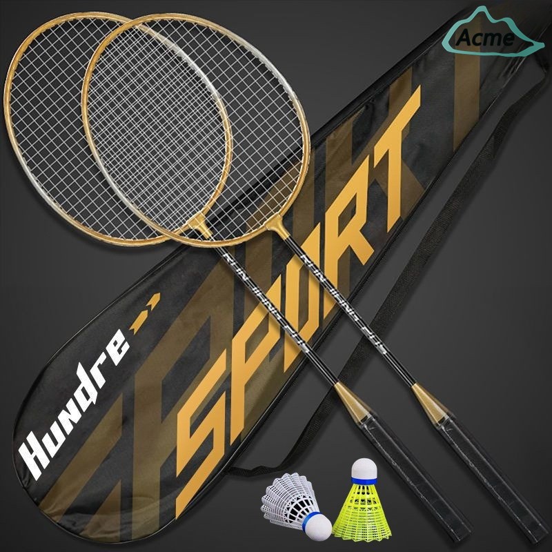 Badminton Racket Set with Feather Shuttlecocks Aluminum Alloy Frame ...