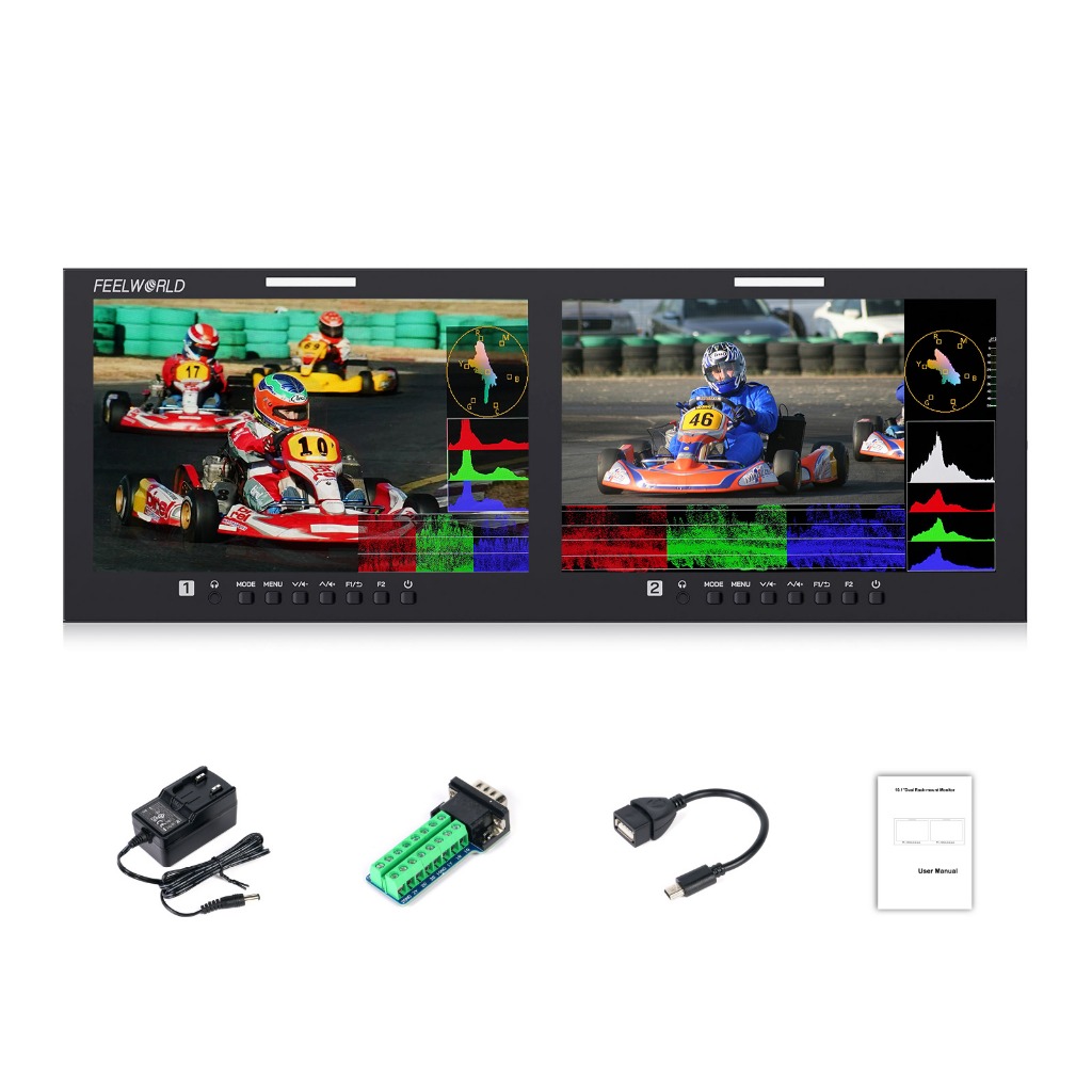 D101 Plus Dual 10.1" 4RU Rackmount Monitor 4K HDMI SDI 1920x1200IPS ...
