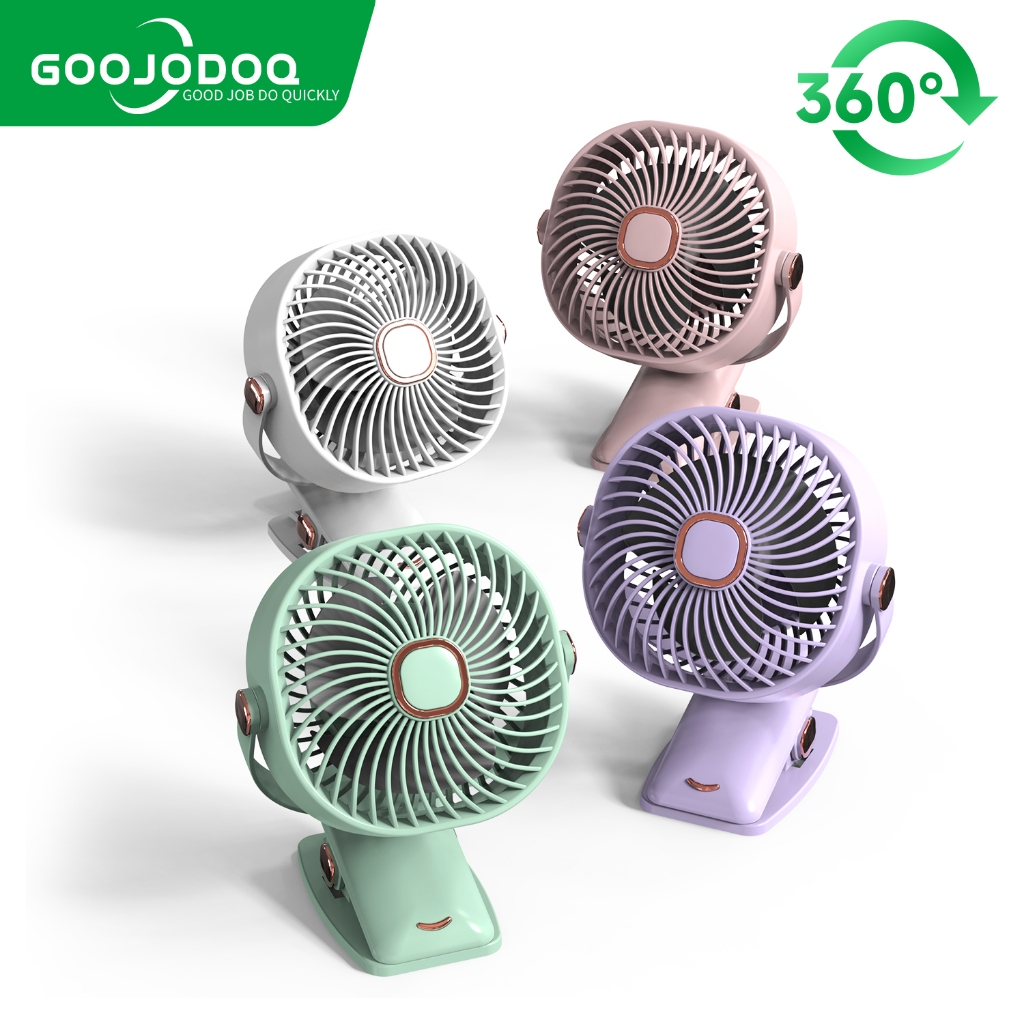 GOOJODOQ 500mAh Desktop Fan Mini Portable 360-Degree Adjustable ...