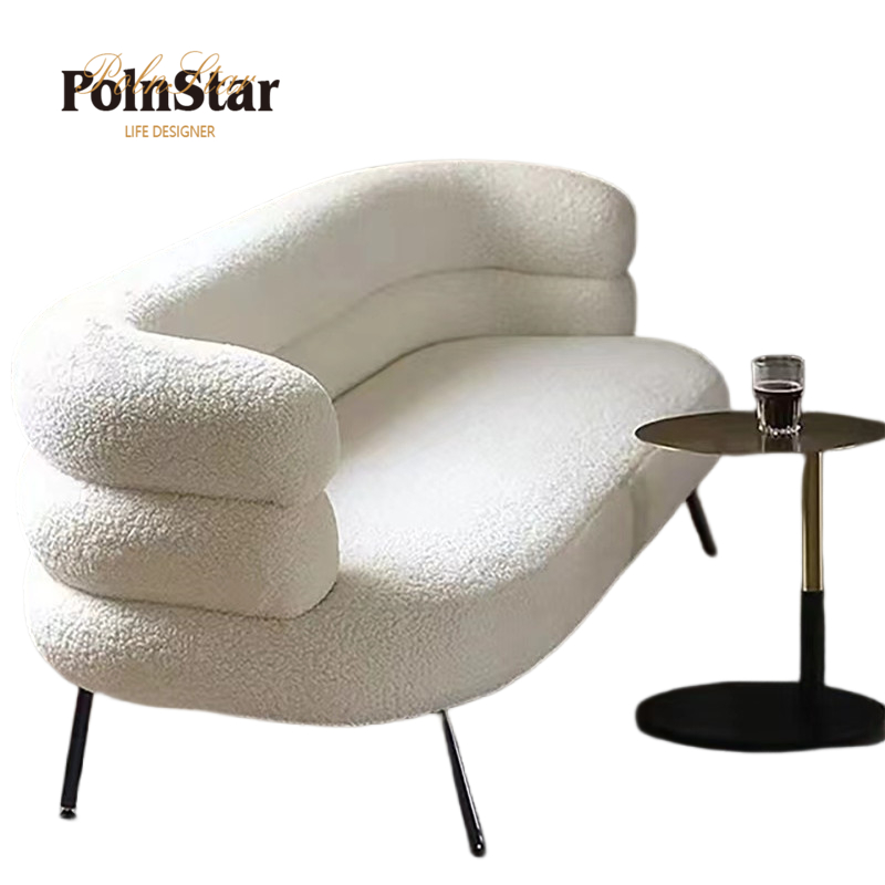 Polnsatar Creamy Windy Double Sofa Nordic Small Apartment Lambskin ...