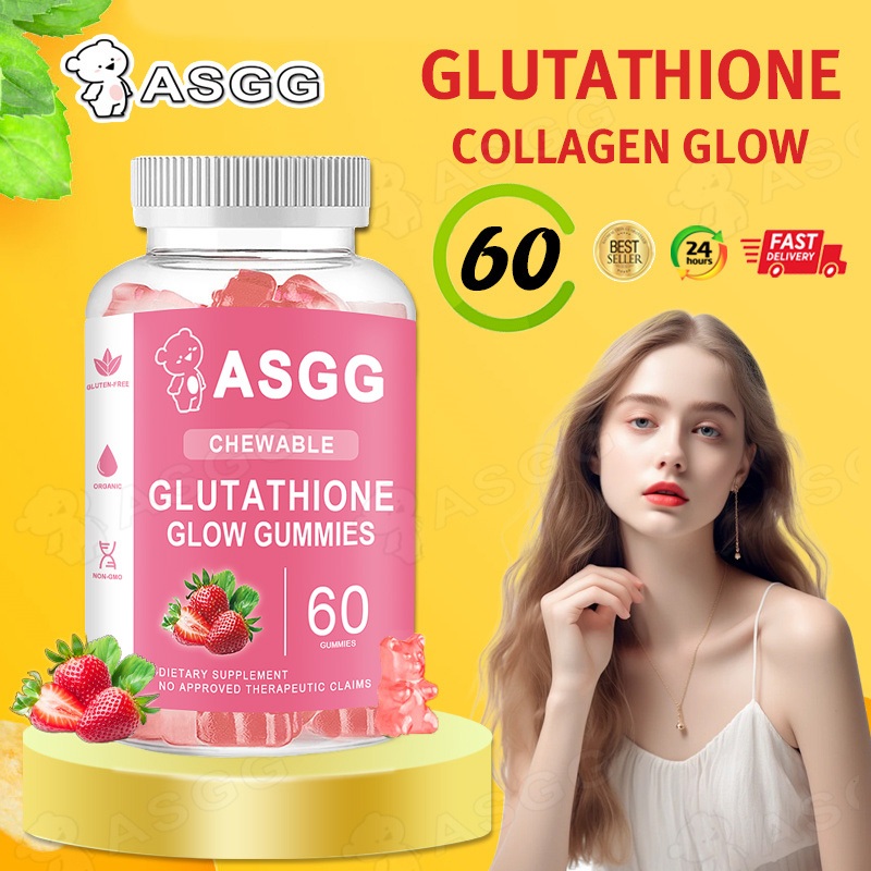 ASGG Gummies Glutathione Collagen Glow Vitamins C Anti-Aging Whitening ...