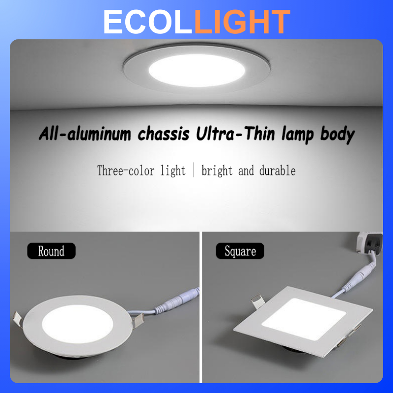 3W-18W LED Downlight Tricolor Ceiling Light Panel Lights Round and ...