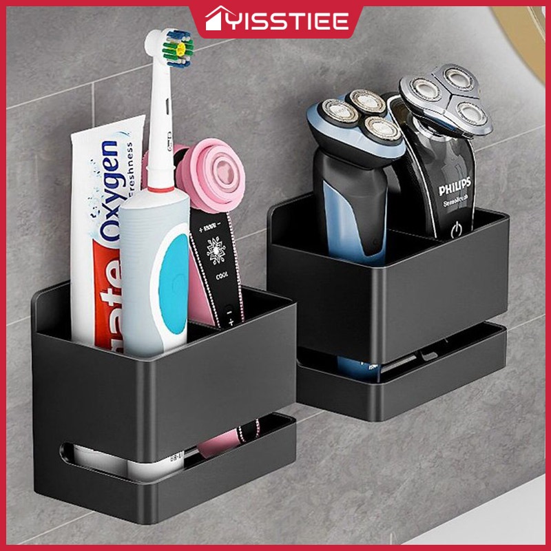 YissTiee Bathroom Aluminum Toothbrush Holder Punch-free Wall-mounted ...