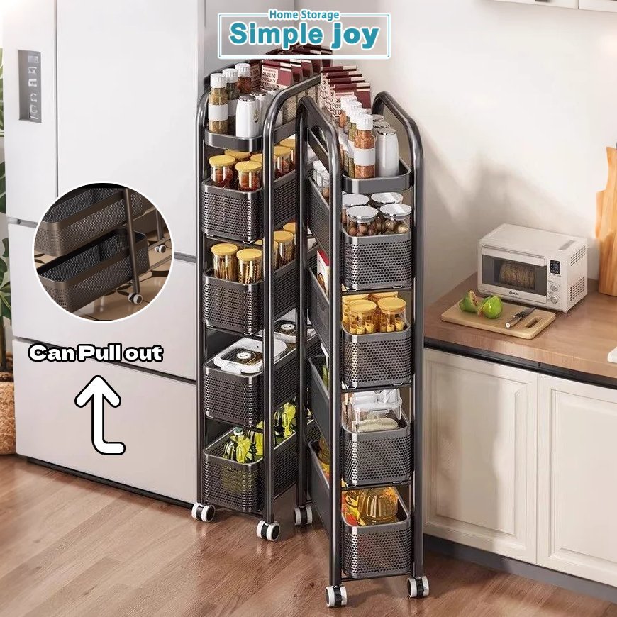 SimpleJoy Movable Rack with Wheels Trolley Rack Sideboard Mobile ...