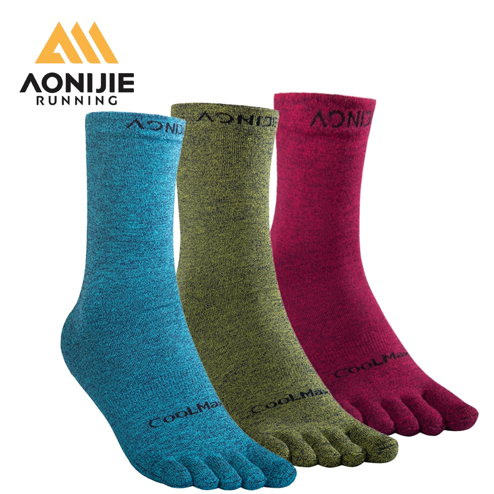 3 Pairs AONIJIE E4830 Sports Five toes Socks Toe Socks Coolmax | Shopee ...