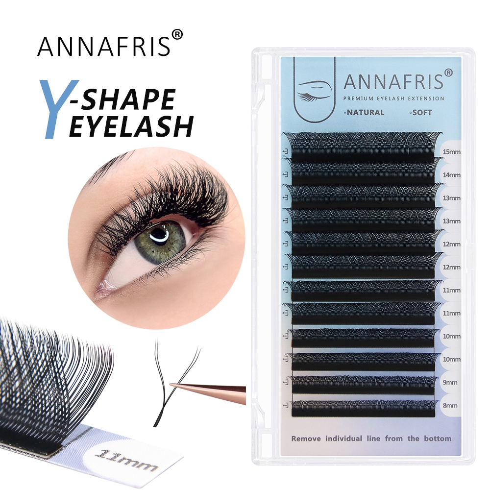 ANNAFRIS Black YY Shape Lash Individual Eyelash Extensions Brazilian ...