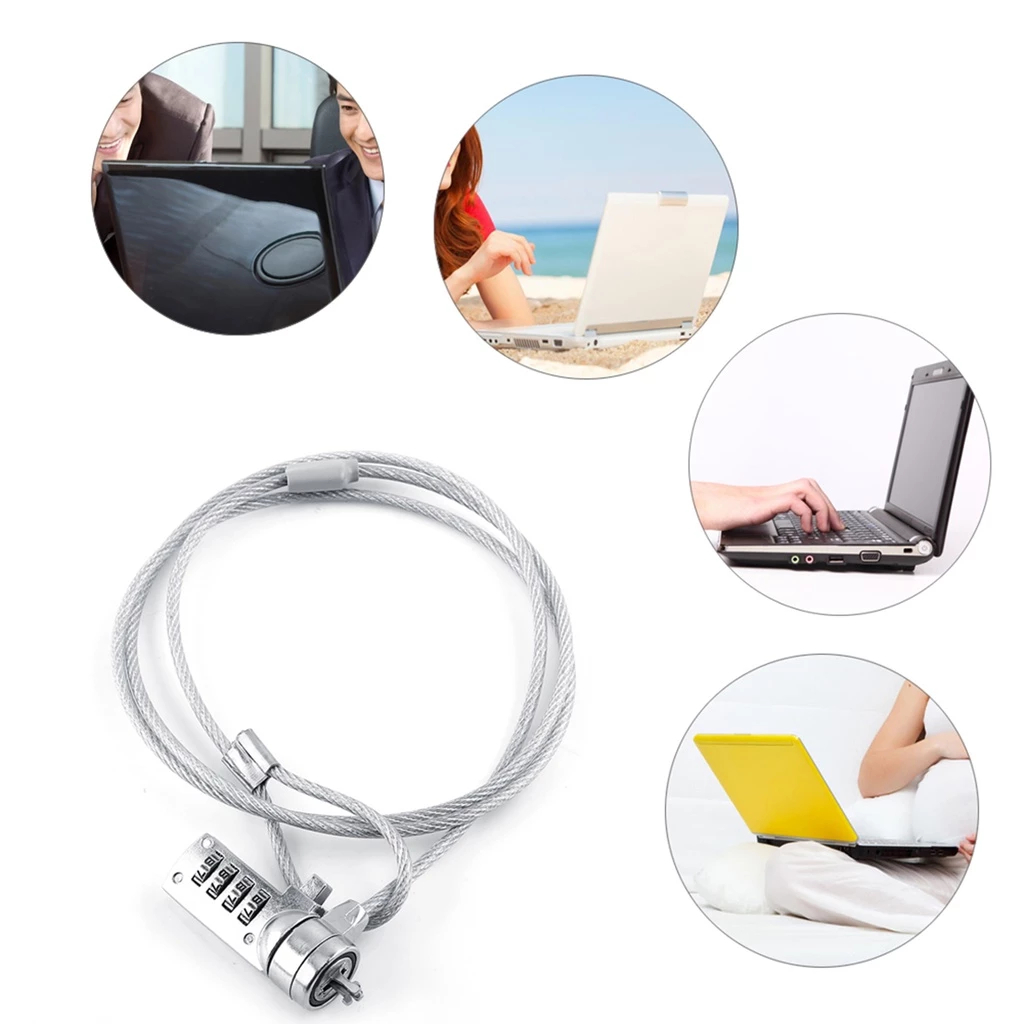 Computer Security Lock Laptop Cable Lock Zinc Alloy 4 Digit Security ...