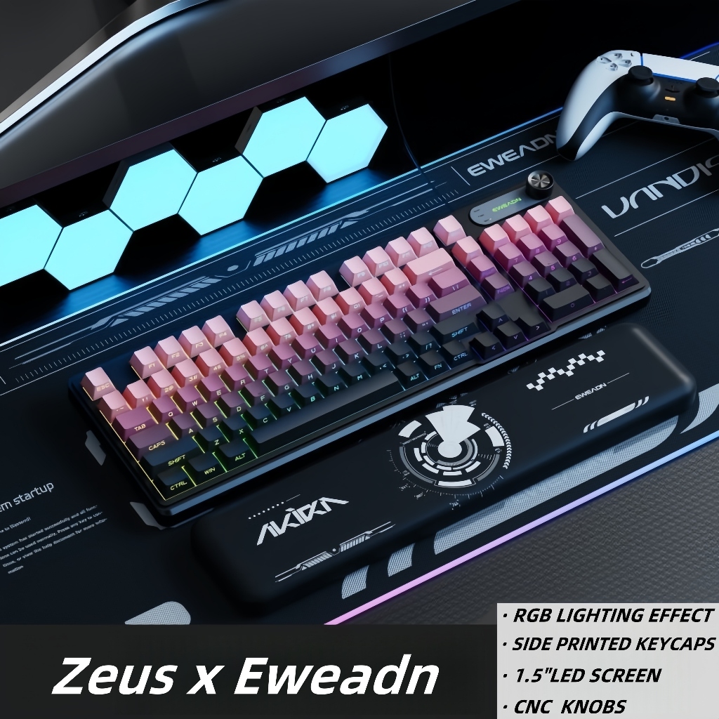 INPHIC x Zeus V102 RGB Mechanical Feel Keyboard 16M RGB Colors Silent ...