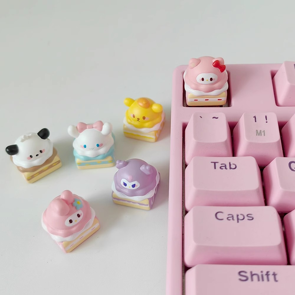 Sanrio Cake Keycap Cute Jade Guigou Kulomi Melody Mechanical Keyboard ...