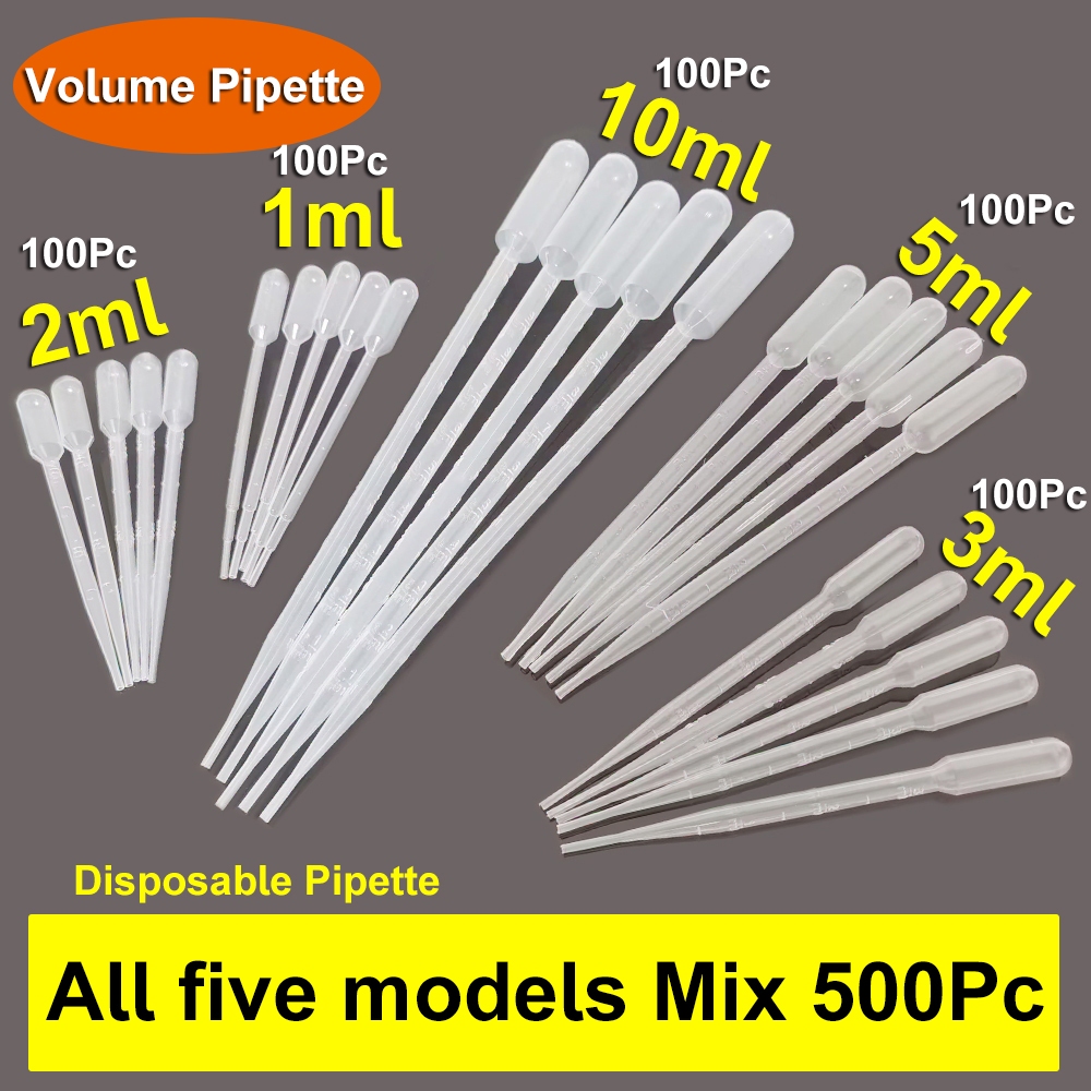 Mix 500Pcs Five Models Disposable volumetric pipette plastic straw ...