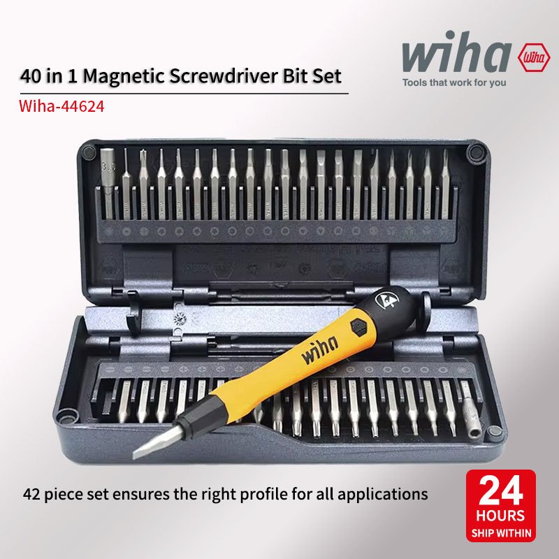 Screw Set Wiha 44624 40 in 1 Magnetic Screwdriver Bit Set with ...