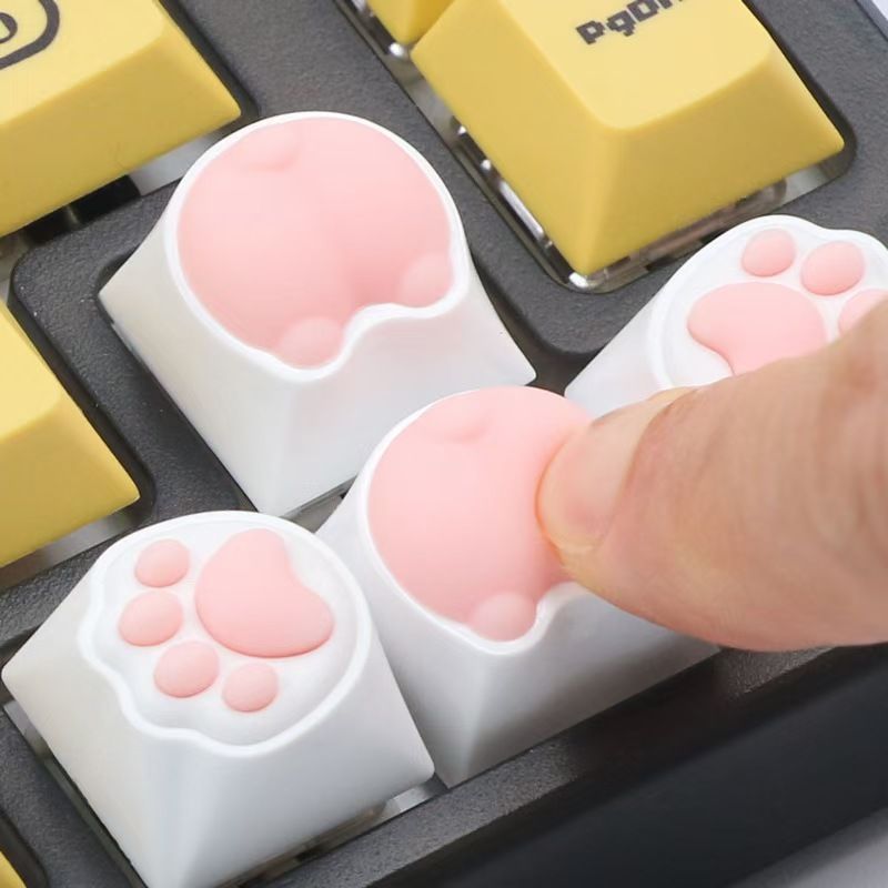 Cat Paw Artisan Keycap Custom Mechanical Keyboard Key, Pink Kawaii ...