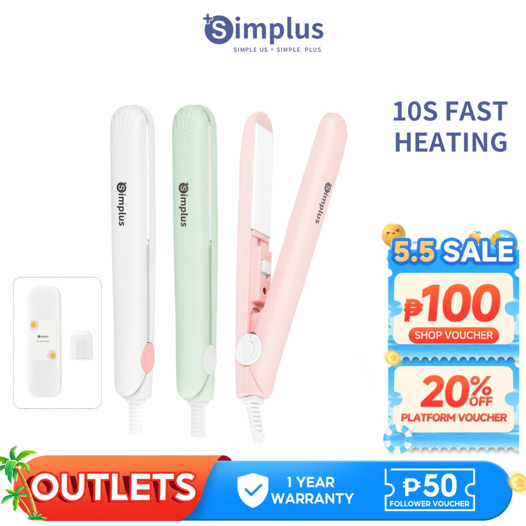 Simplus Mini Hair Straightener And Curler Iron Portable Perfect for All ...