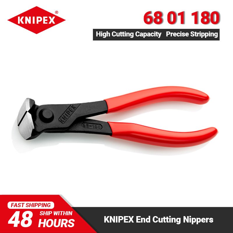 KNIPEX 68 01 180 End Cutting Nipper Black Atramentized Plastic Coated ...