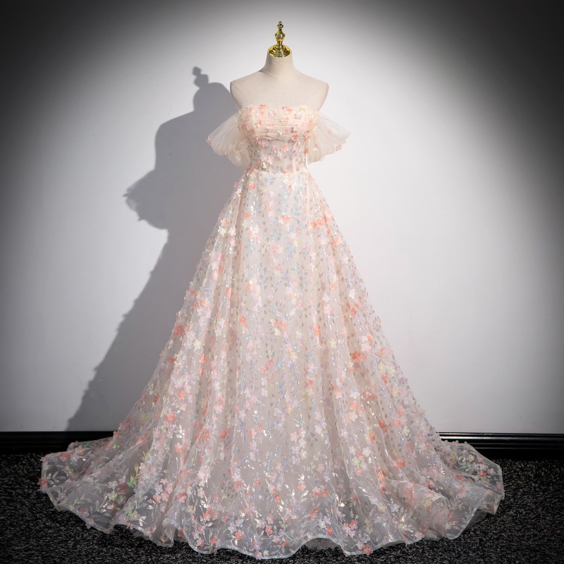 Pink Dress Evening Gown For Woman Student Day Adult Ceremony Escaping ...