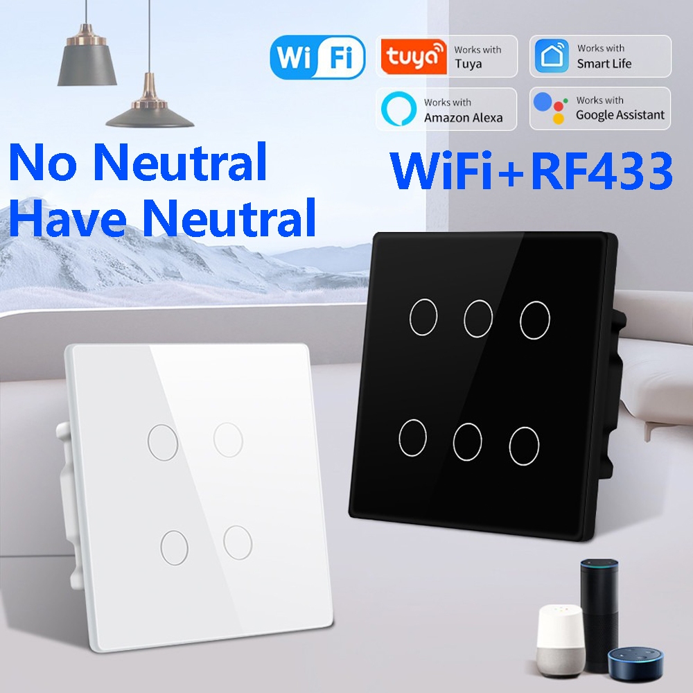 Tuya Wifi Touch Light Switches TUYA Smart Life WIFI Light Switch 1/2/3 ...