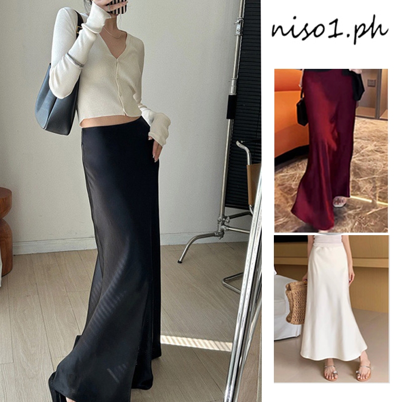 Korean style mid length fishtail skirt for women | Shopee Philippines