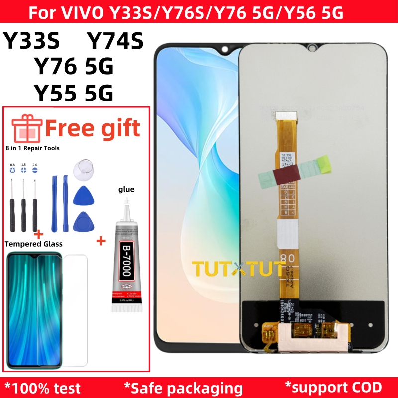 For VIVO Y33S/ Y76S/ Y76 5G/ Y56 5G/ Y74S/Y55 5G LCD Display Touch Screen Glass Digitizer ...