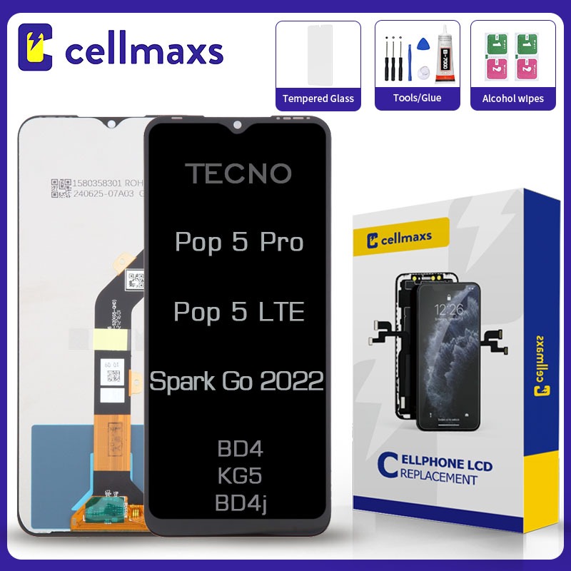 For TECNO Pop 5 Pro LTE Spark Go 2022 KG5 BD4 LCD Touch Screen ...