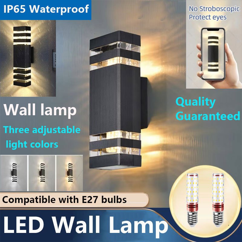 Tri-Color LED Wall Light Outdoor Waterproof Up Down Lights Indoor Wall ...