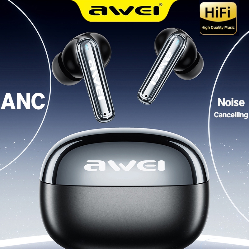 Awei T92 ANC/ENC Pro Bluetooth 5.4 Earbuds Noise Cancelling 13mm Bass ...