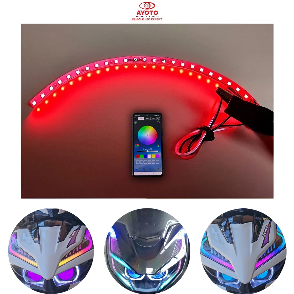 AYOTO LED strip light RGB demon eyes BLUETOOTH 12V for motorcyle ...