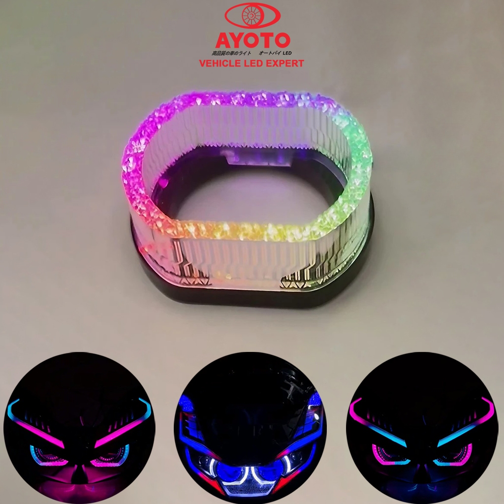 AYOTO LED 3D 2D RGB bluetooth APP control crystal BMW projector shroud ...