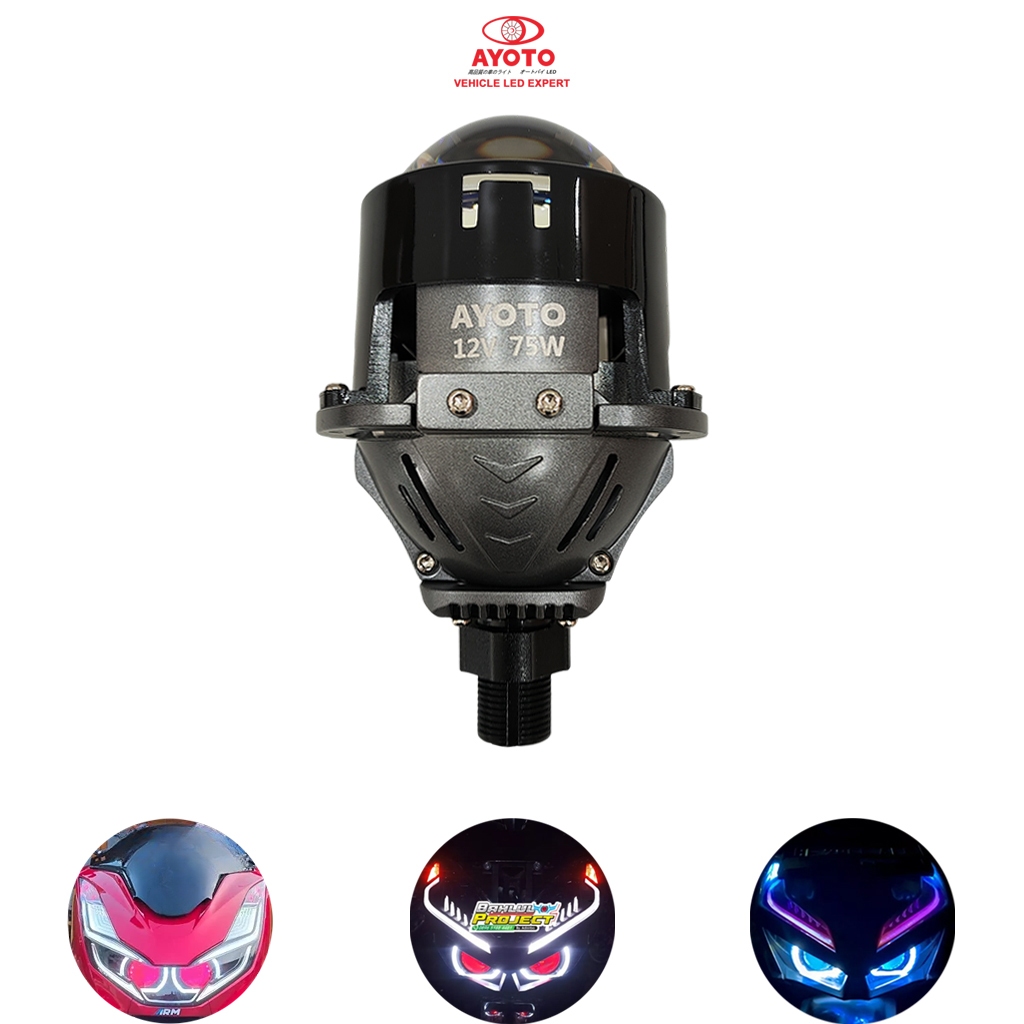 AYOTO 2.5 INCH BILED 3C Projector lens Custom Headlight for motorcycle ...