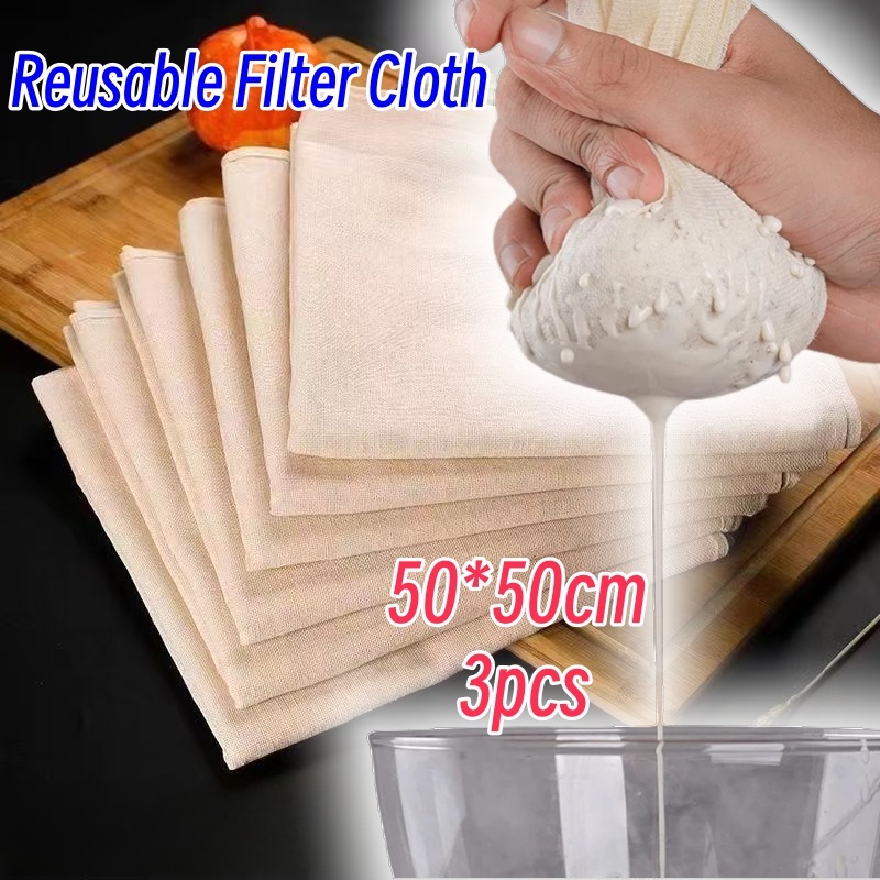 3pcs 50x50cm Cotton Cheesecloth,Filter Cloth,Pastry Cloth,Cheese Cloth ...