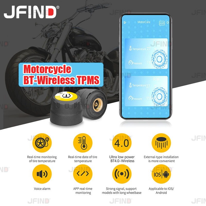 TPMS BLE TPMS Tyre Pressure Monitoring System Moto Alarm Auto Tires ...
