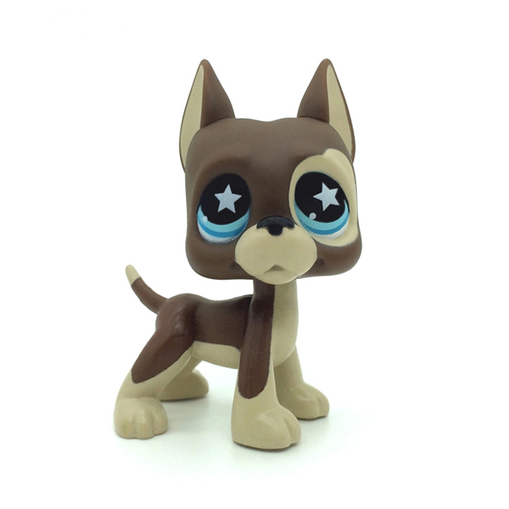 Littlest Pet Shop LPS 817 Great Dane Dog Brown Chocolate STAR Blue Eyes ...